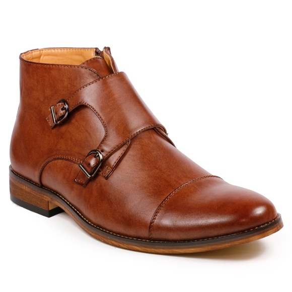 Metrocharm | Shoes | Metrocharm Mc17 Brown Mens Monk Strap Ankle Boot ...